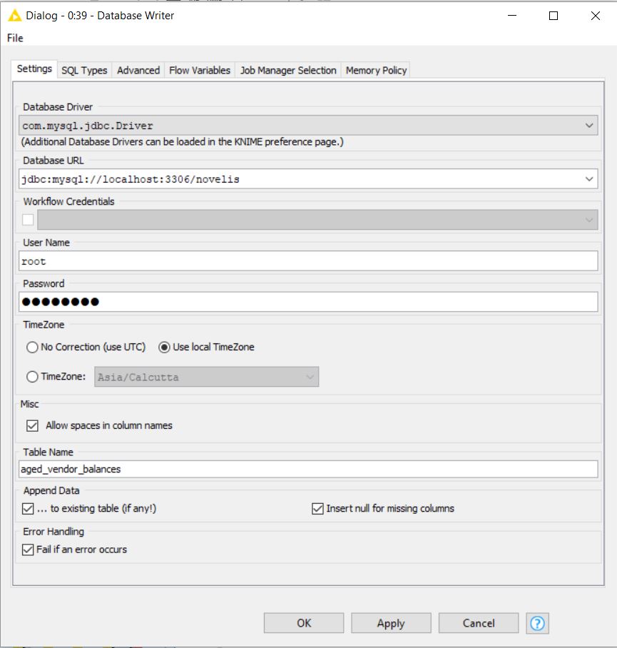 Could Not Create Connection To Mysql Database Server Knime Analytics
