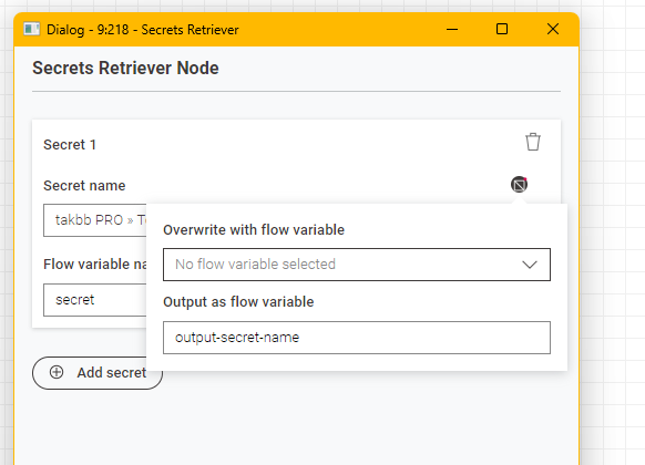 Use flow variable to select from Secret Retriever - KNIME Analytics ...