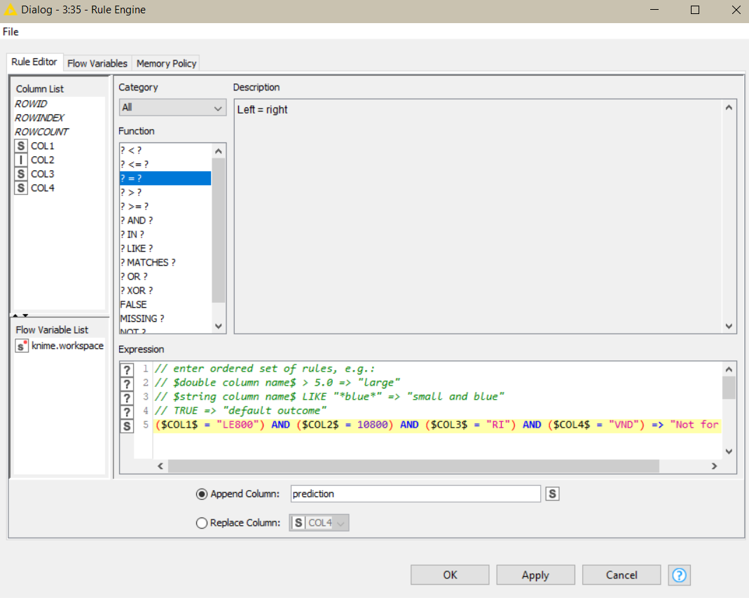How to create multiple rules in Knime - KNIME Analytics Platform ...