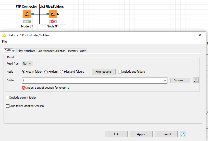 FTP Connector: TLS required, configure with AUTH first. - KNIME Analytics Platform - KNIME ...