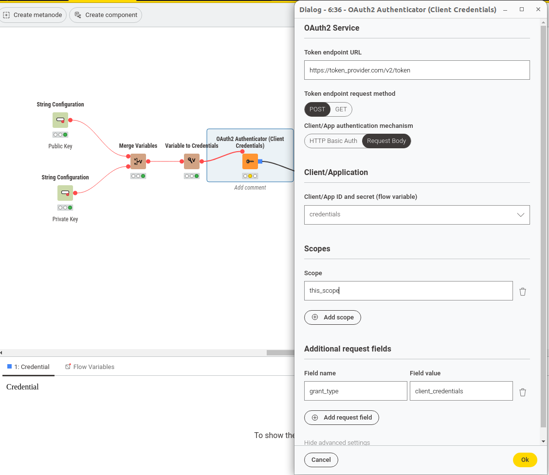 Oauth2 Authenticator Client Credentials With Request Body Knime Analytics Platform Knime