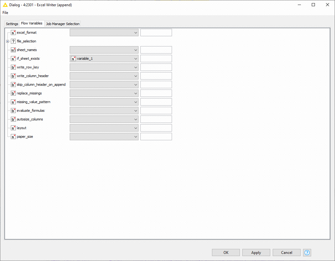 Cannot control the "if_sheet_exists" with flow variable for Excel Writer - KNIME Analytics ...