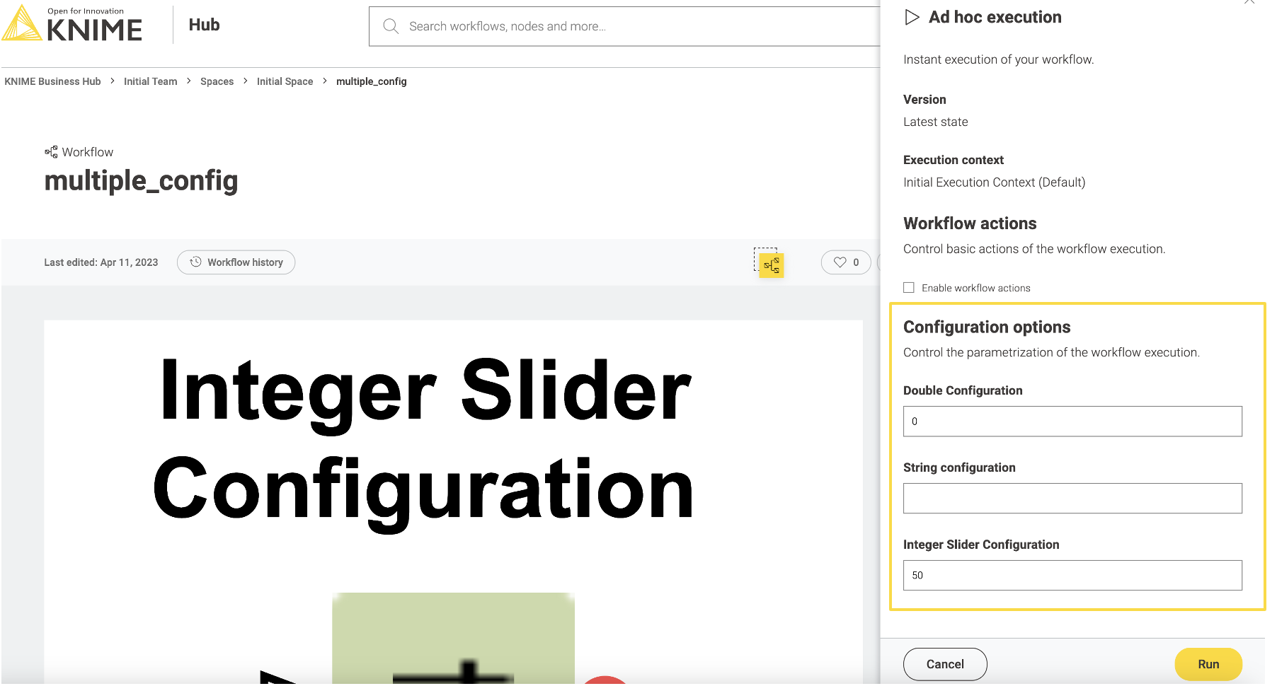 About Multiple Selection Configuration - KNIME Server - KNIME Community ...