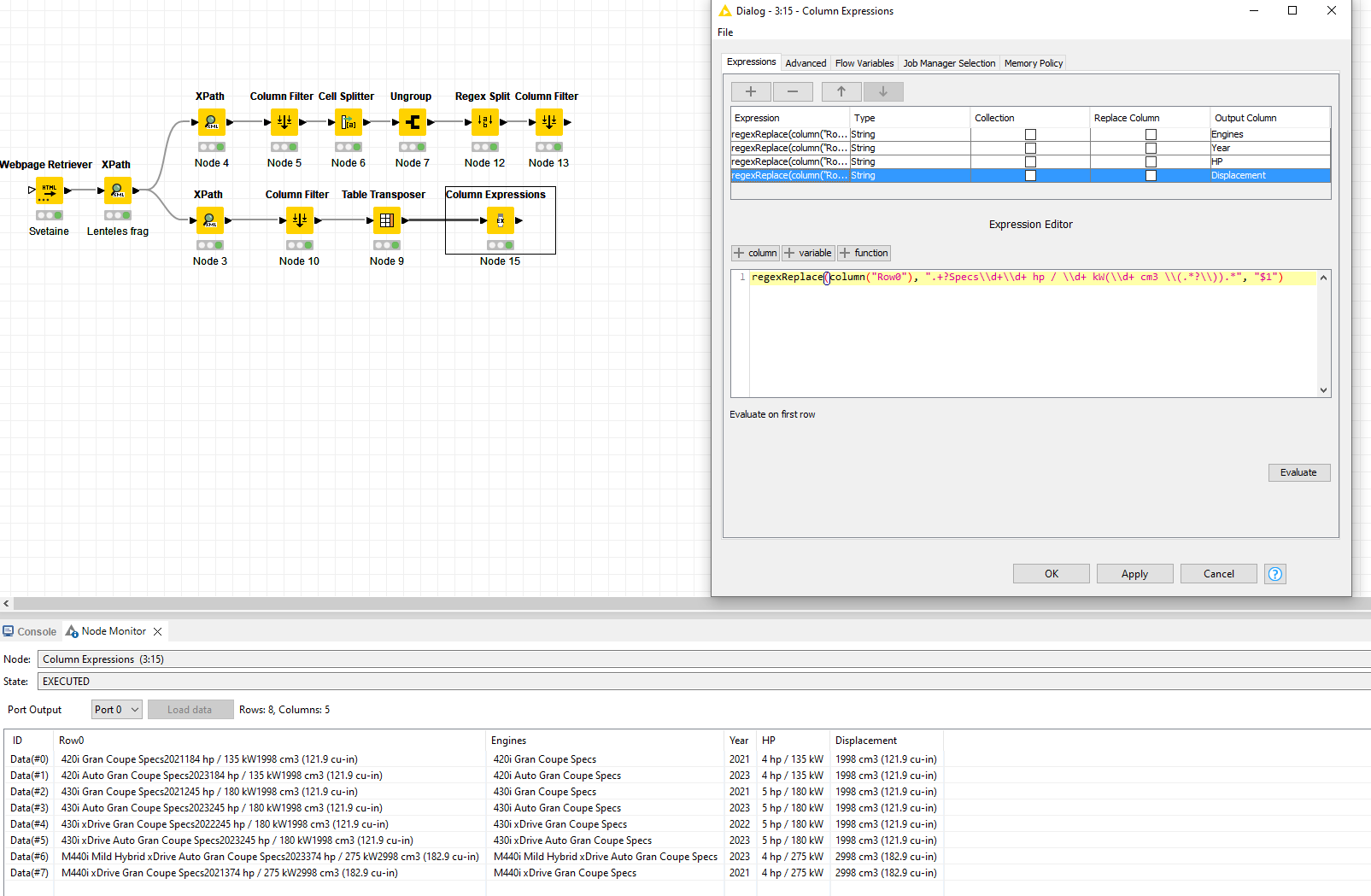 Splitting cell strings from a table to different cells - KNIME ...