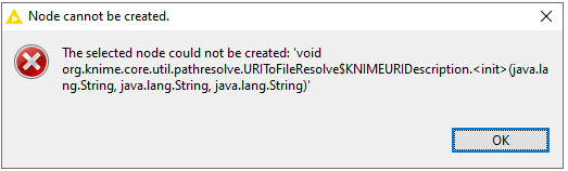 Error: The selected node could not be created void - KNIME Analytics Platform - KNIME Community ...