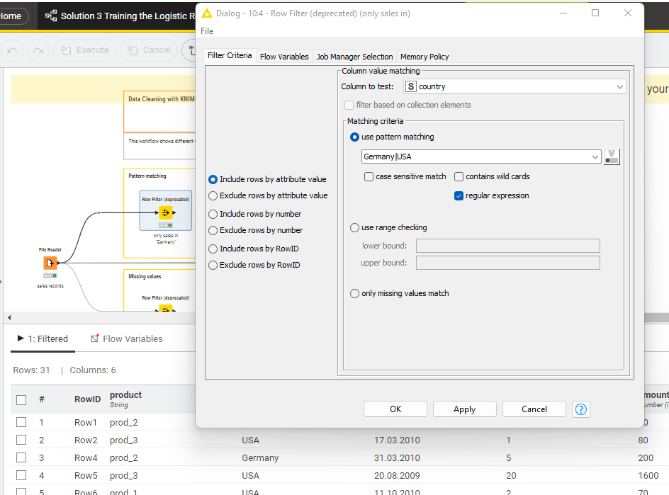 Using Knime Row Filter to Select 2 Text Values in a Column - KNIME Analytics Platform - KNIME ...