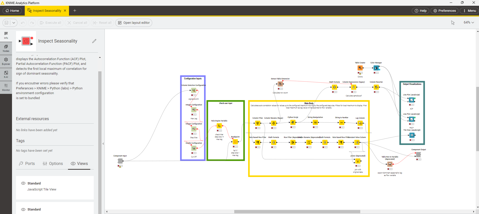 Inspect Seasonality Component opening in Component View - KNIME Analytics Platform - KNIME ...