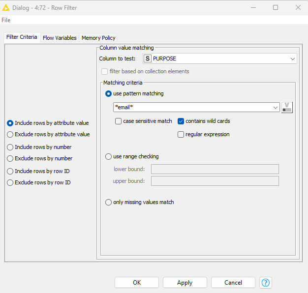 How to use the Rule-Based Filter Node to check if any of a series of ...