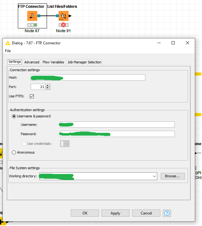FTP Connector: TLS required, configure with AUTH first. - KNIME Analytics Platform - KNIME ...