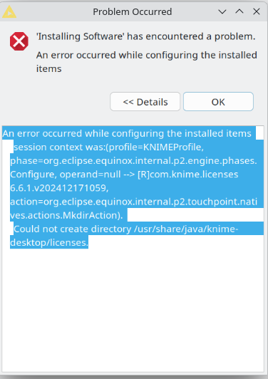 Permission problem. Install extensions - KNIME Extensions - KNIME Community Forum