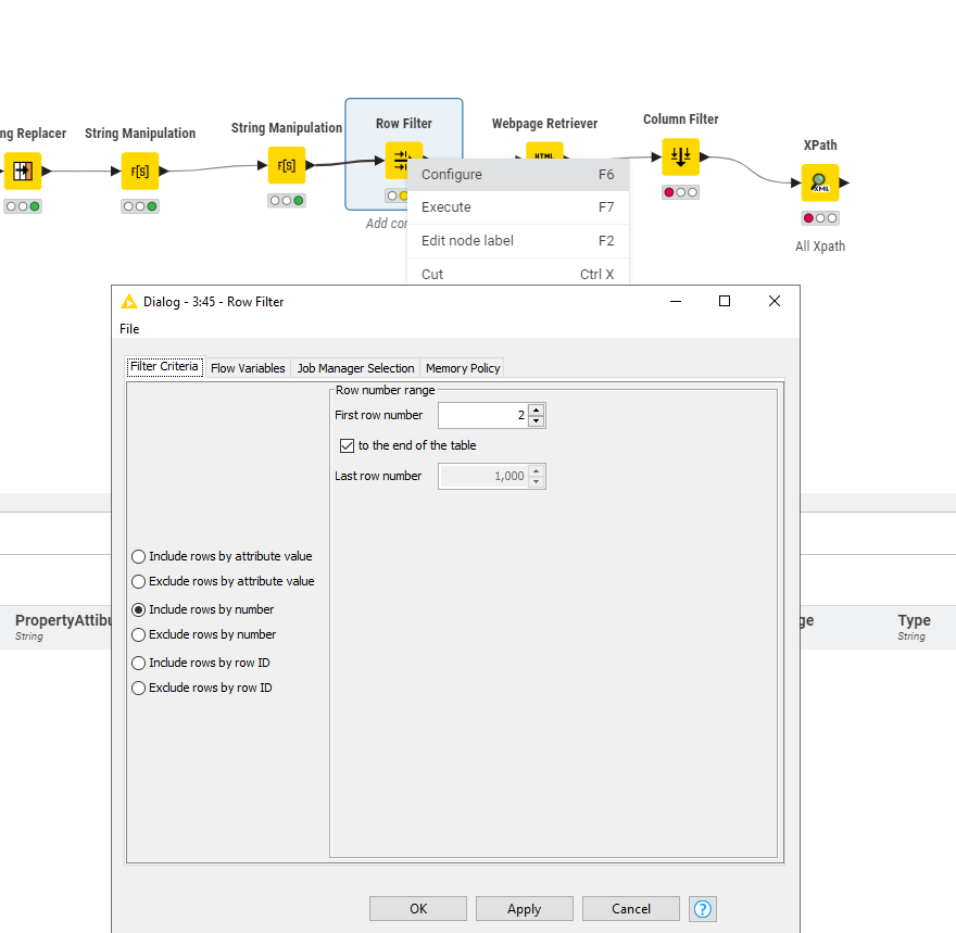 Xpath : The context can not be null when the operation is context-dependent. - KNIME Analytics ...