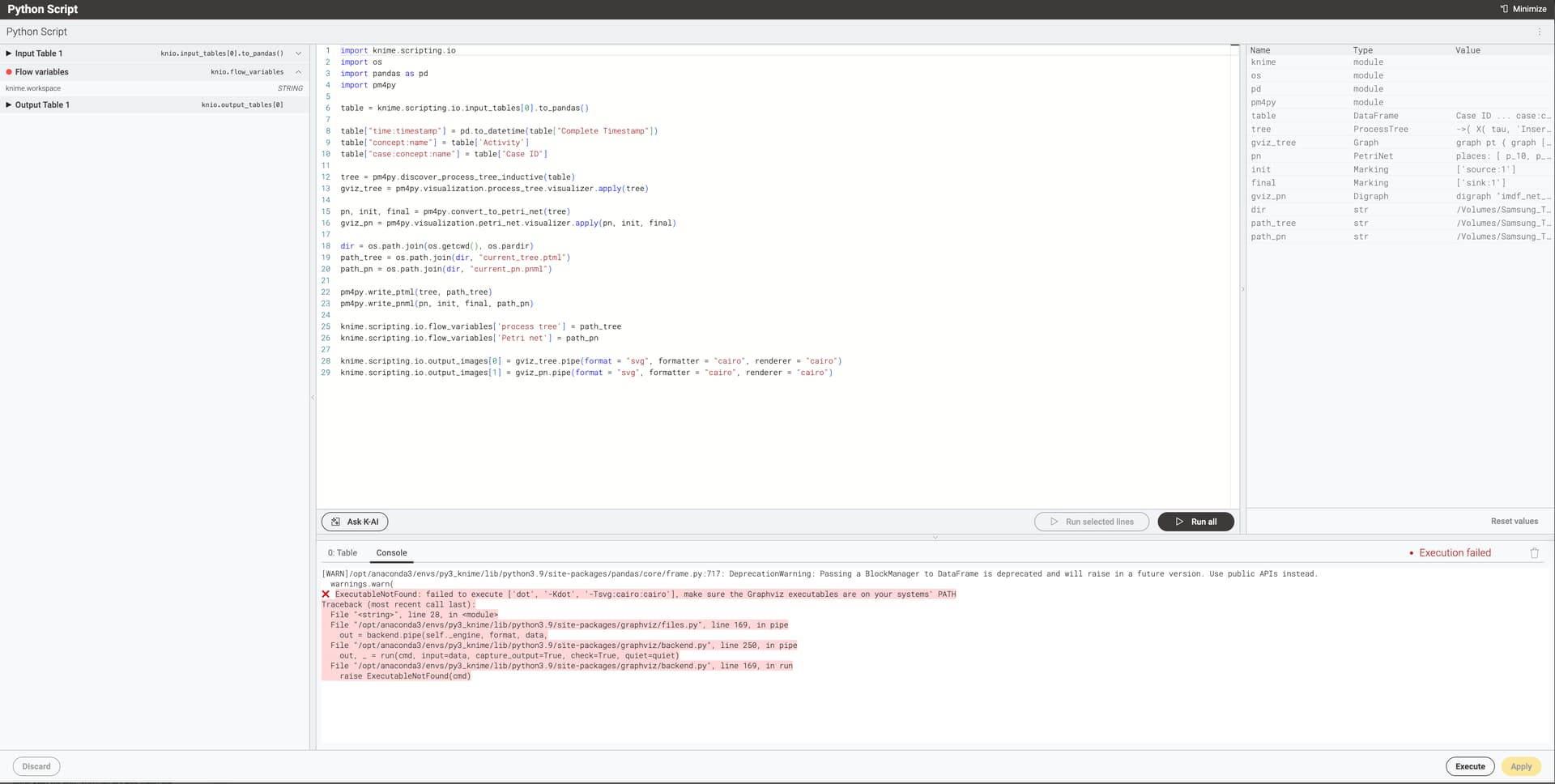 Issue with KNIME Python Script Node - KNIME Extensions - KNIME ...